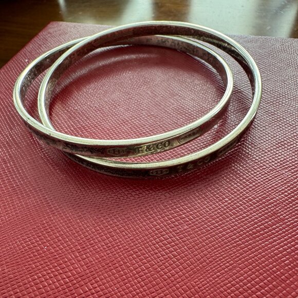 Tiffany & Co. | Jewelry | Tiffany Co 837 Double Interlocking Bangle Bracelets | Poshmark
